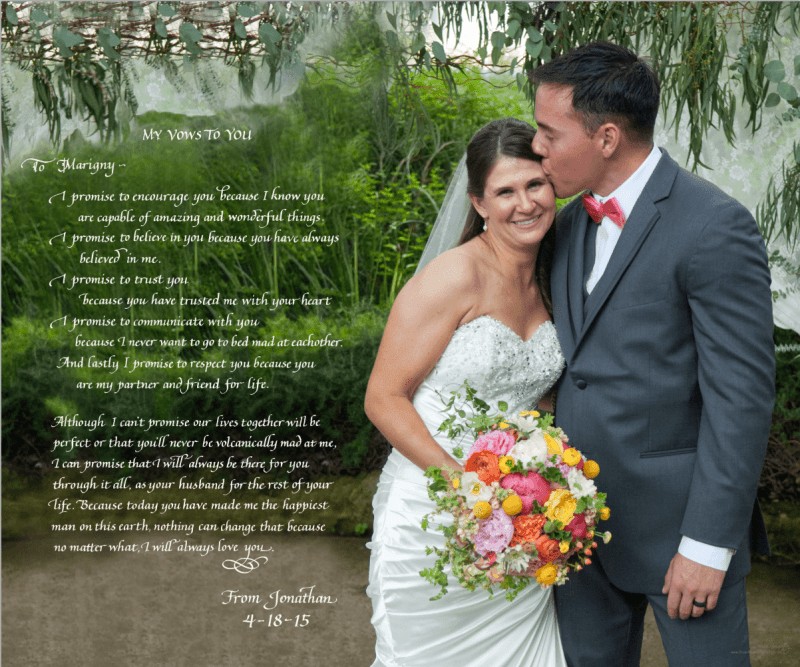 Personalized Marriage Vows ~ Beautiful Calligraphy