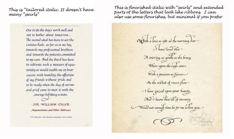 Styles of Calligraphy ~ Beautiful Calligraphy